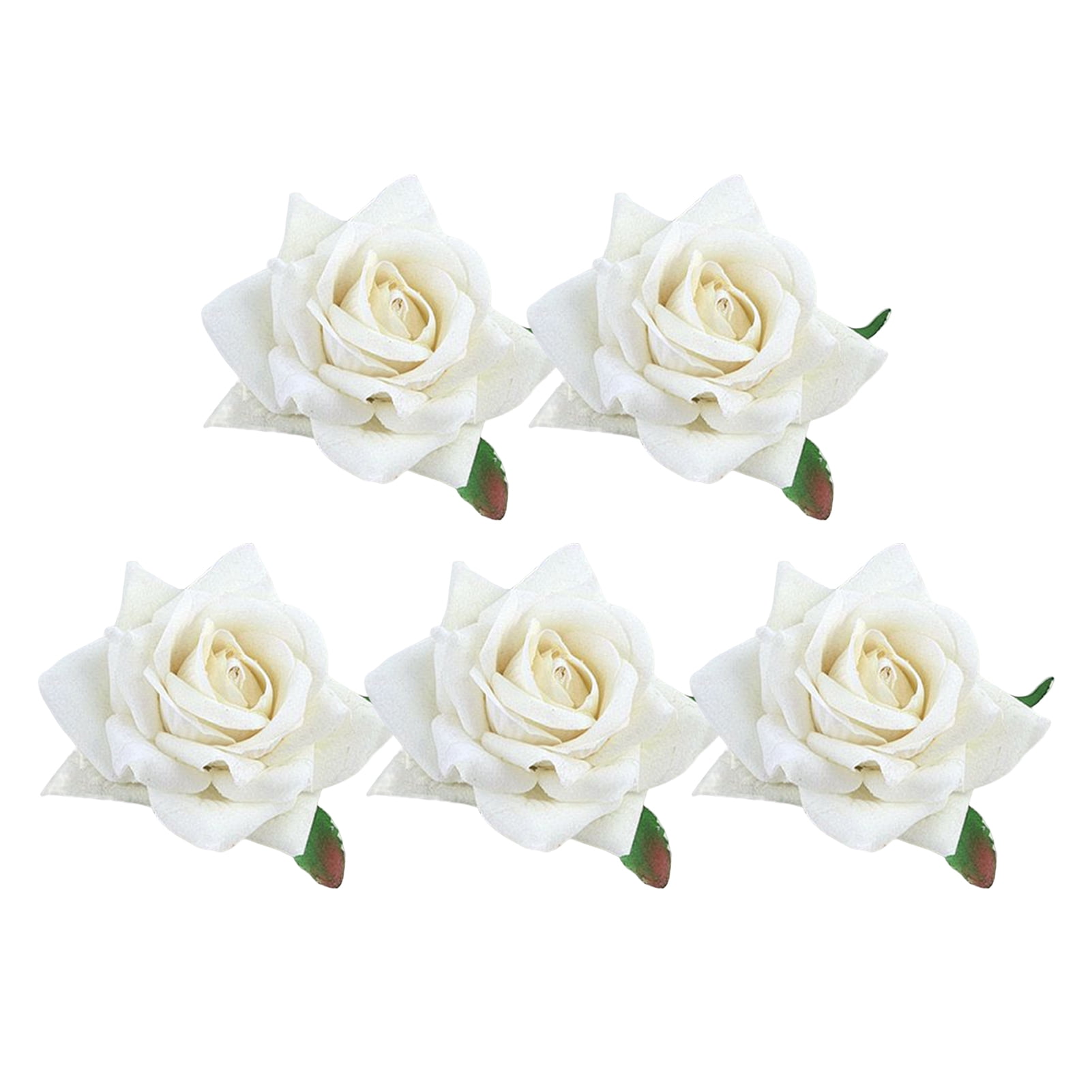 5Pcs Fake Rose Head Realistic Decorative DIY Multipurpose Bridal ...