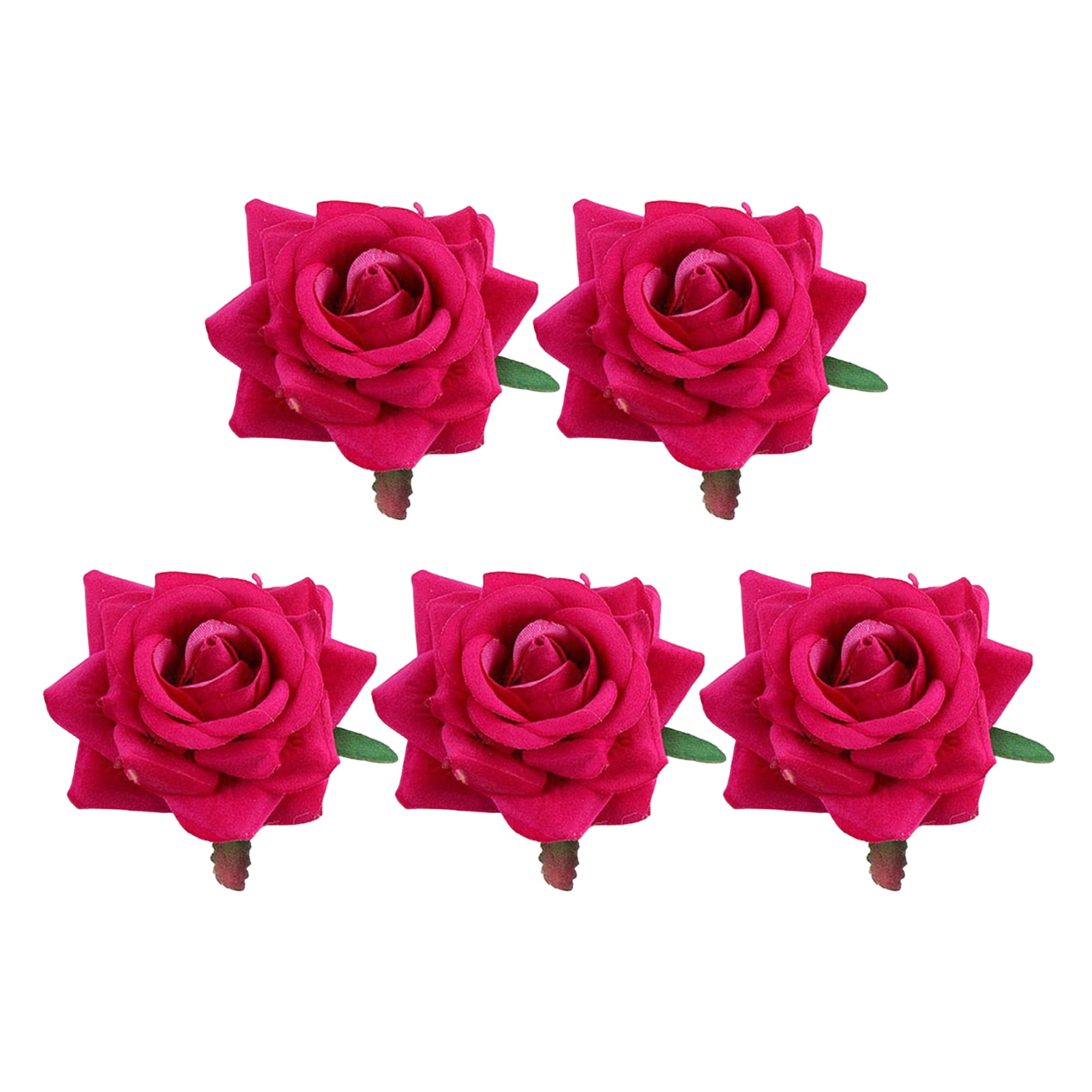5Pcs Fake Rose Head Realistic Decorative DIY Multipurpose Bridal ...