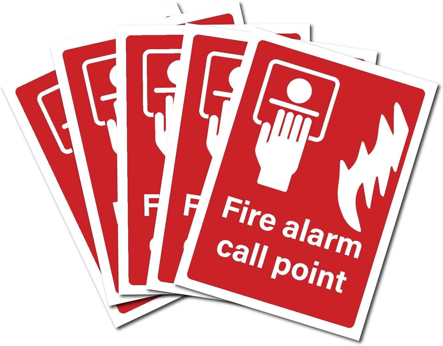 5Pcs Fire Alarm Call Point Sign Stickers Public Place Self Adhesive 9 ...