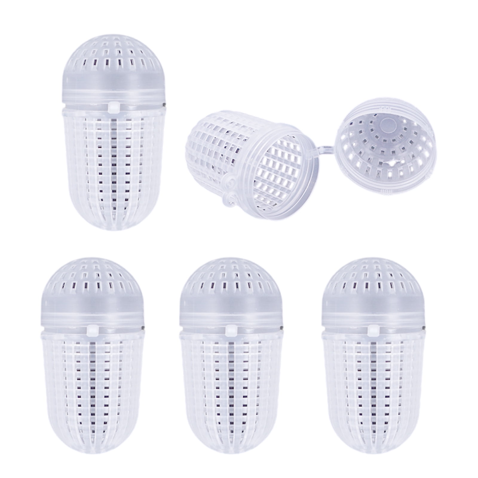 5Pcs Fish Lure Fishing Baits Cage Trap Feeder Holder Fish Lure Plastic ...