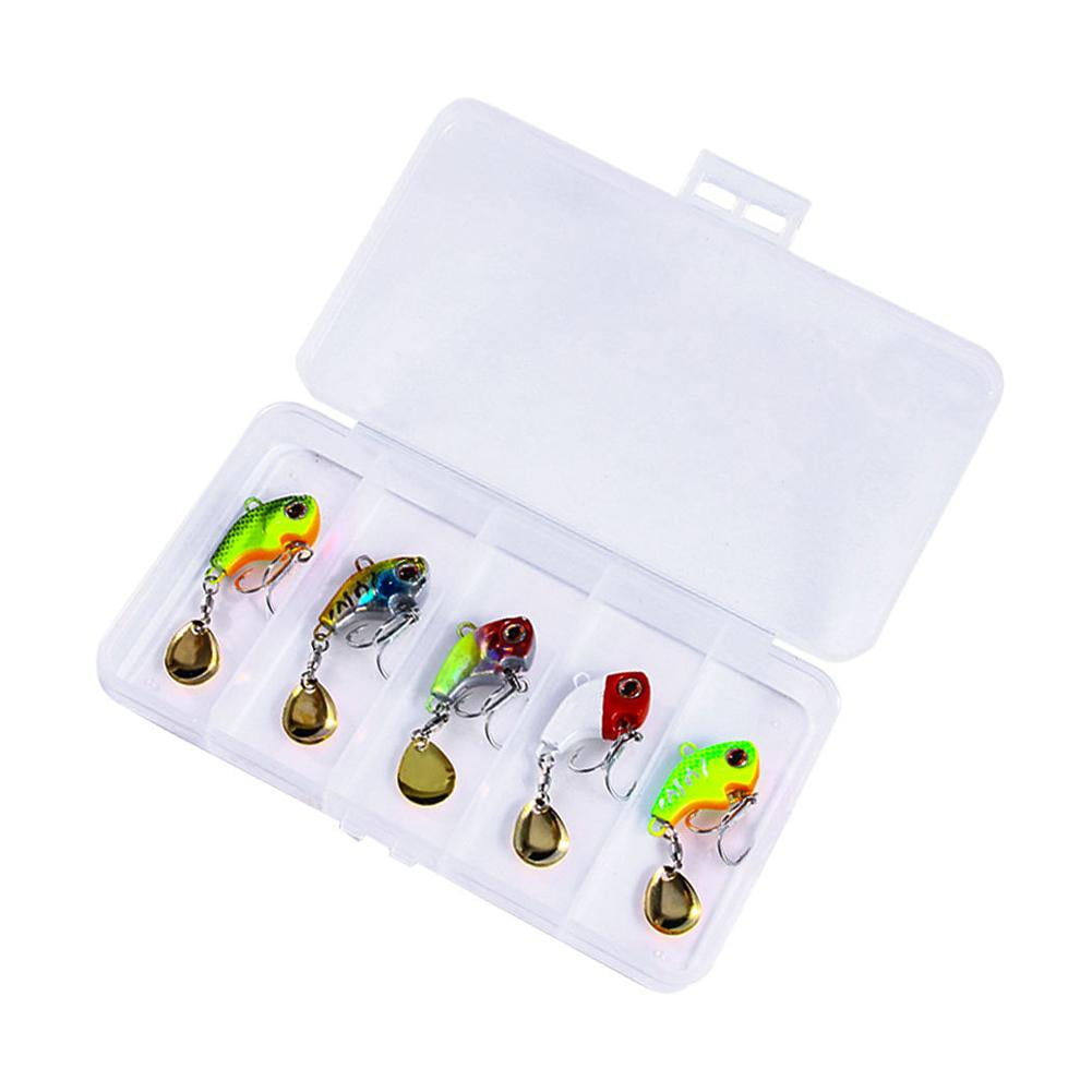 5Pcs Fishing Baits Artificial Fishing Lures 10# Hook Spinner Bait 9/13 ...