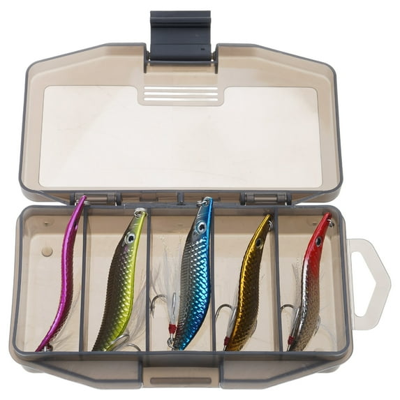 5Pcs Fishing Spoons Lure Hard Baits with Hook Metal Spoons Sequins ...