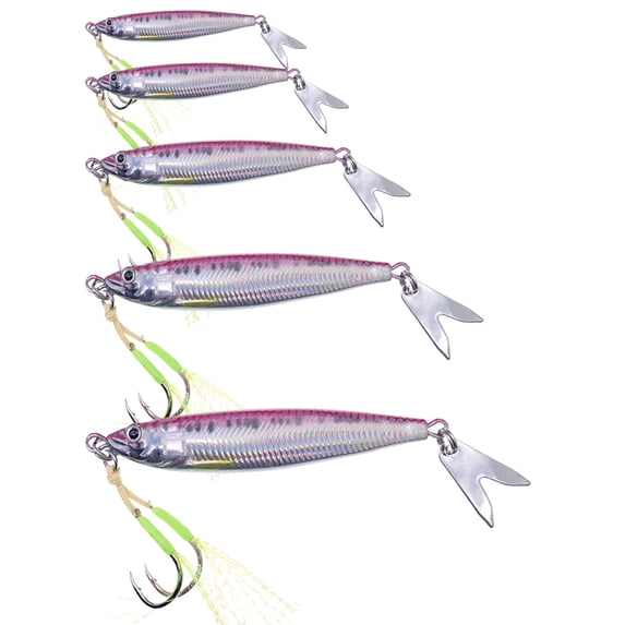 5Pcs Fishing Spoons Lures Metal Lures Baits Fishhooks Trout Casting ...