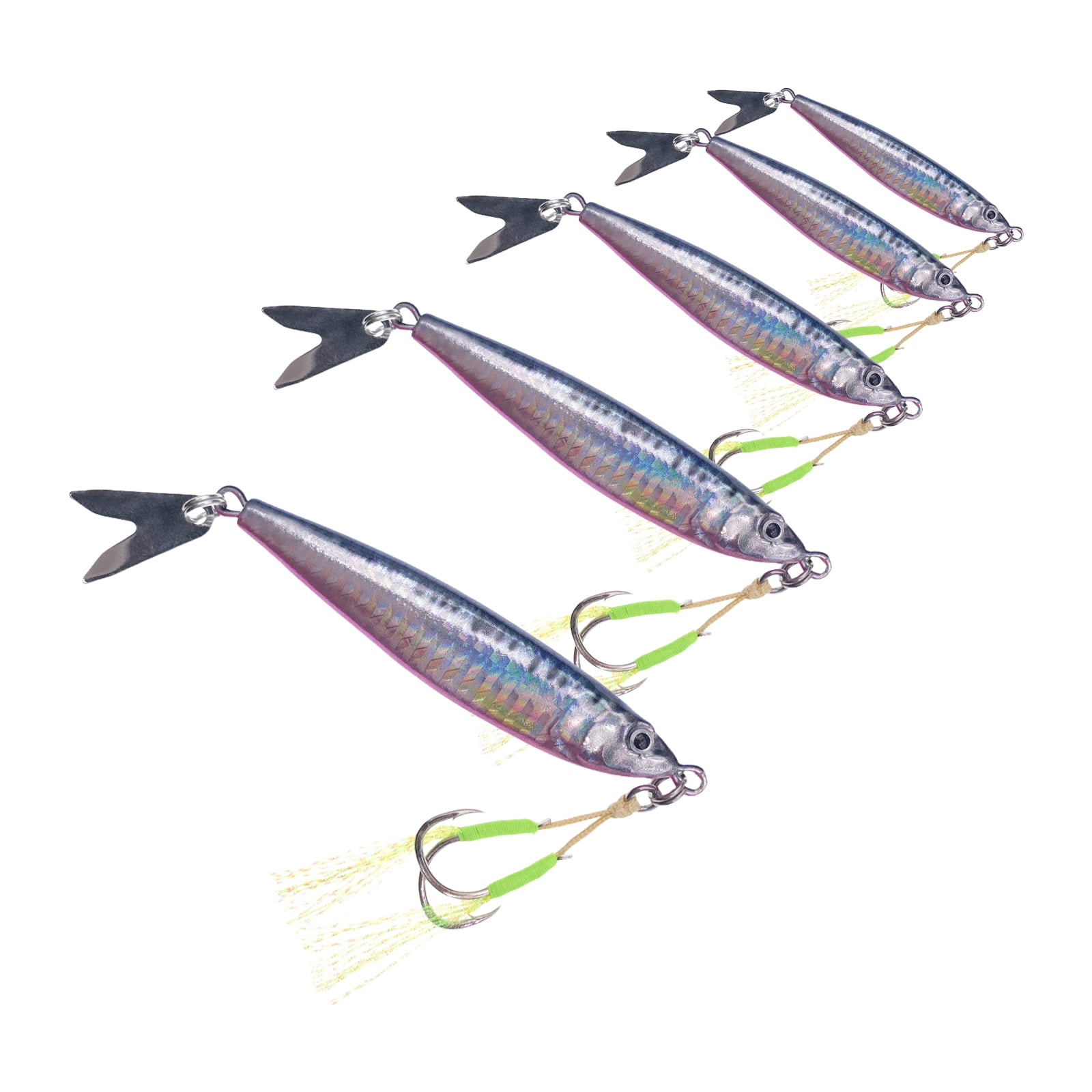 5Pcs Fishing Spoons Lures Metal Lures Baits Fishhooks Trout Casting ...
