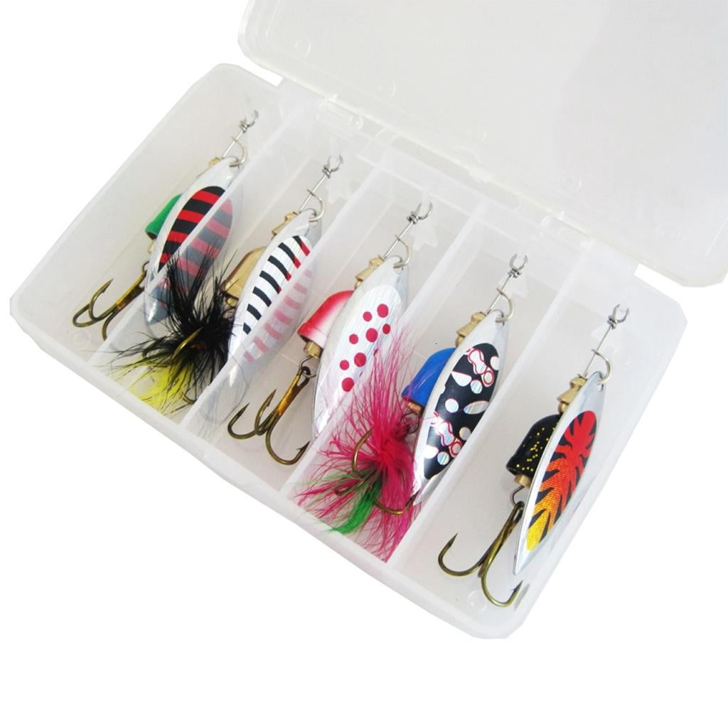 5Pcs Fishing Spinner Swimbaits Set for Saltwater and Saltwater Sequins ...