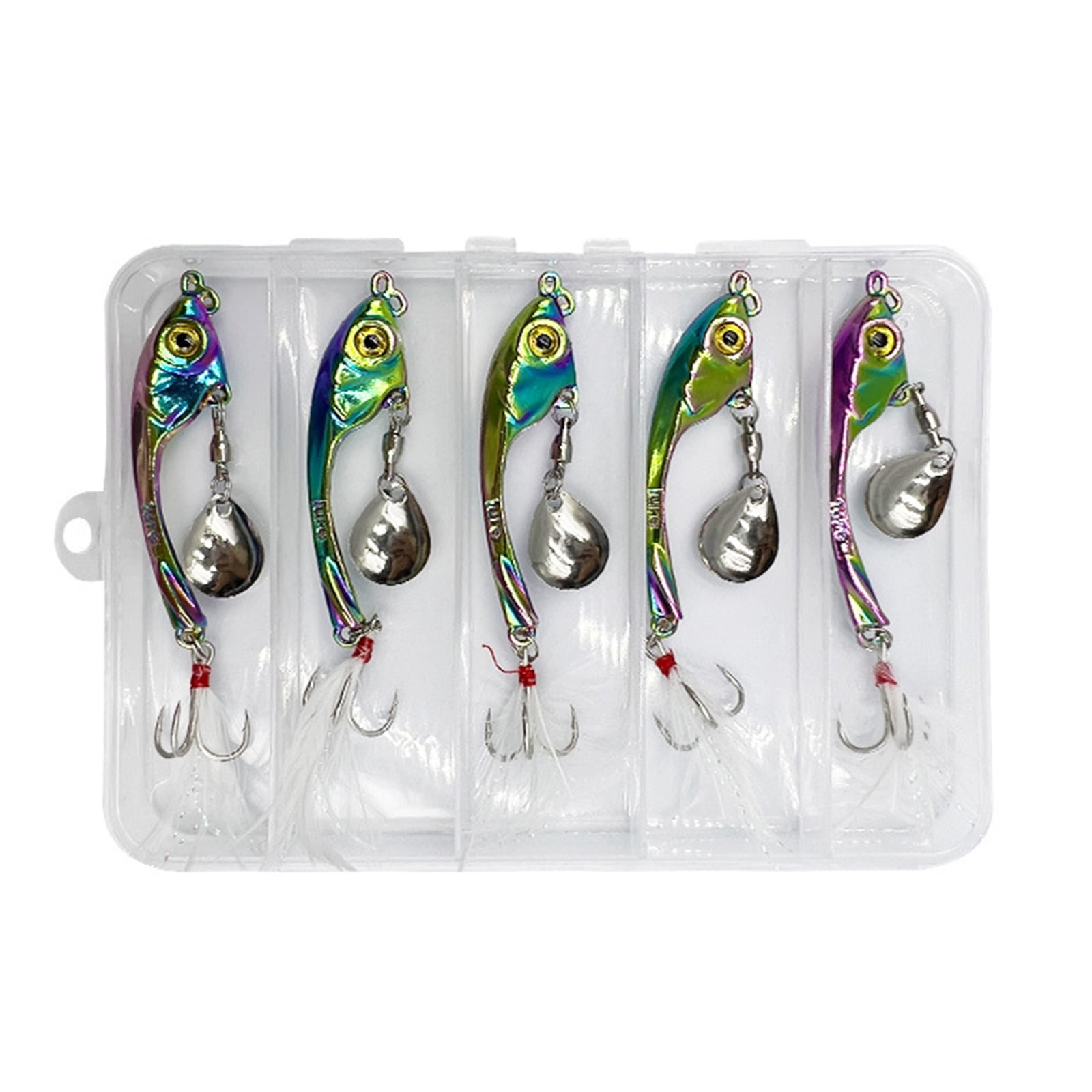 5Pcs Fishing Spoons Lures Sequins Baits Casting Fishing Lures Baits ...
