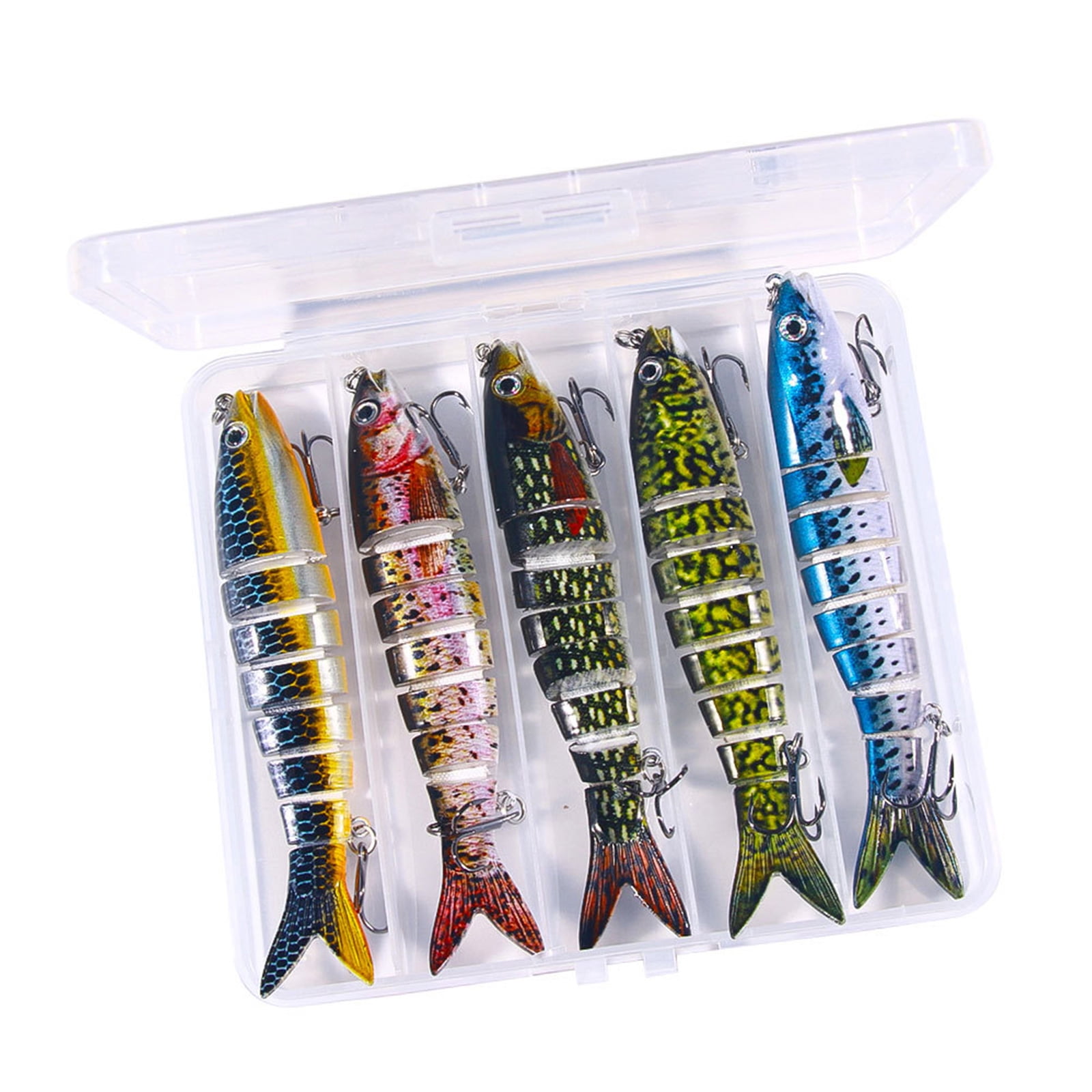 5Pcs Fishing Swimbait Baits 3D Artificial Fishing Lures Saltwater ...