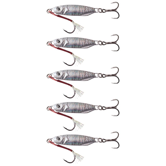 5Pcs Fishing Tackle Metal Cast Jigging Spoon Lures High Reflective Hard ...