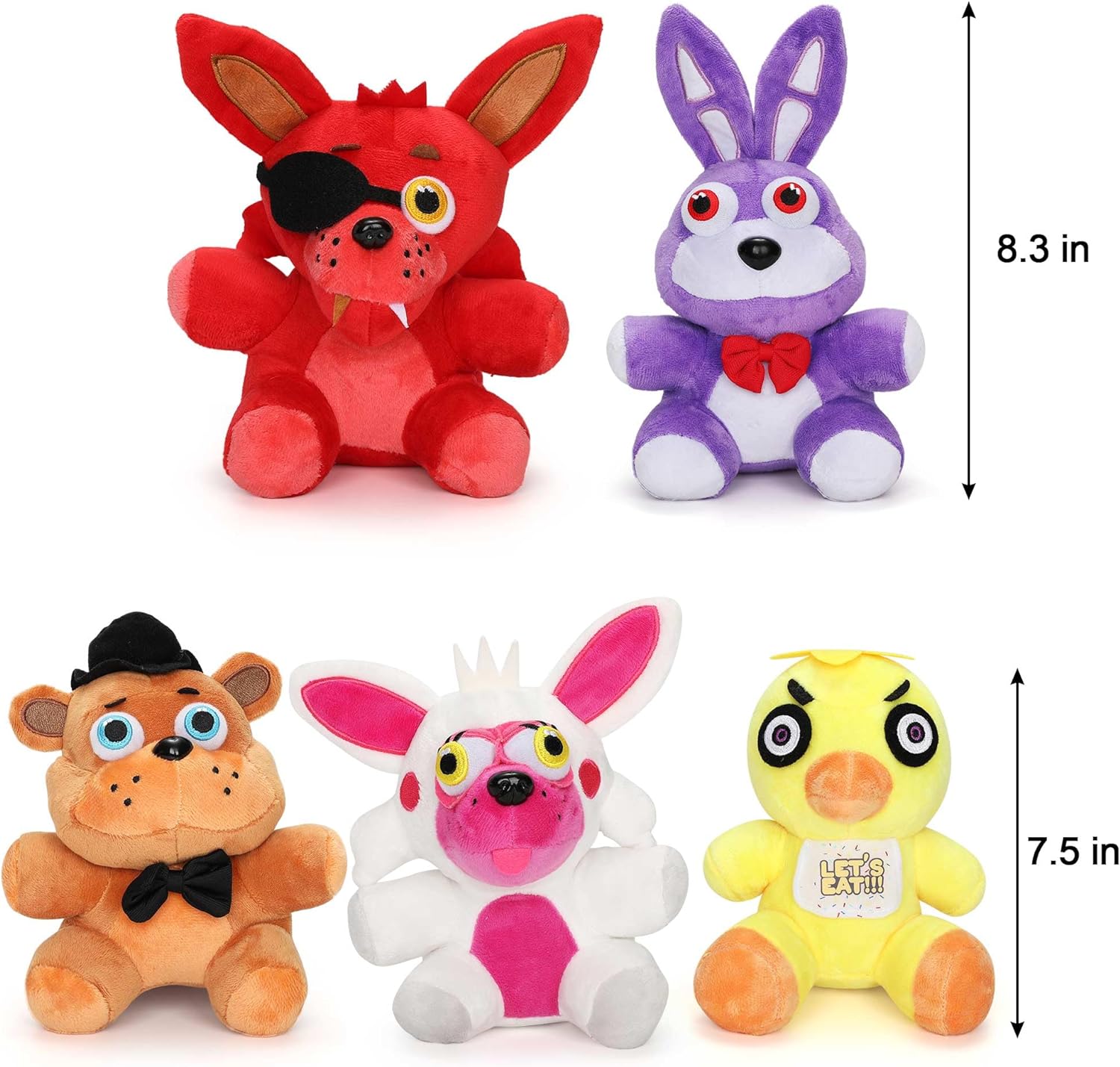 5Pcs Five Nights Freddy's Plush - FANF Horror Game Stuffed Plush ...