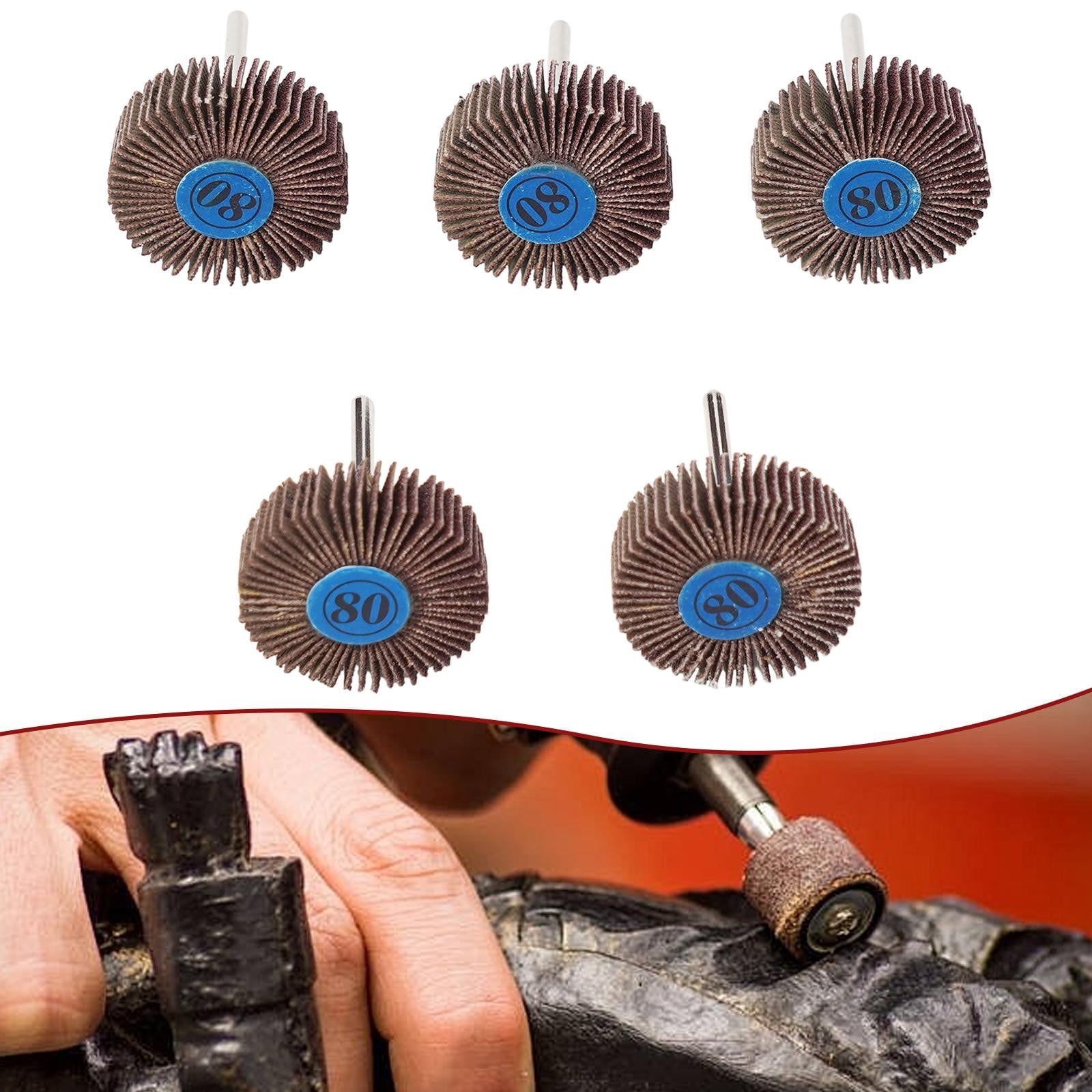 5Pcs Flap Wheels for Rotary Tool Die Grinder Sanding Disc Set 1/8 Inch ...