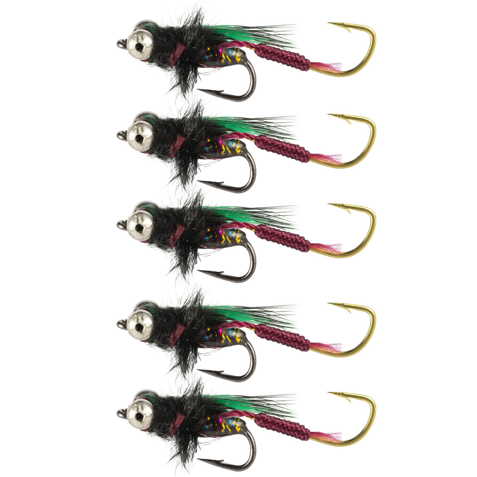 5Pcs Fly Fishing Lure with Sharp Hook Realistic Floating Hand Tied ...