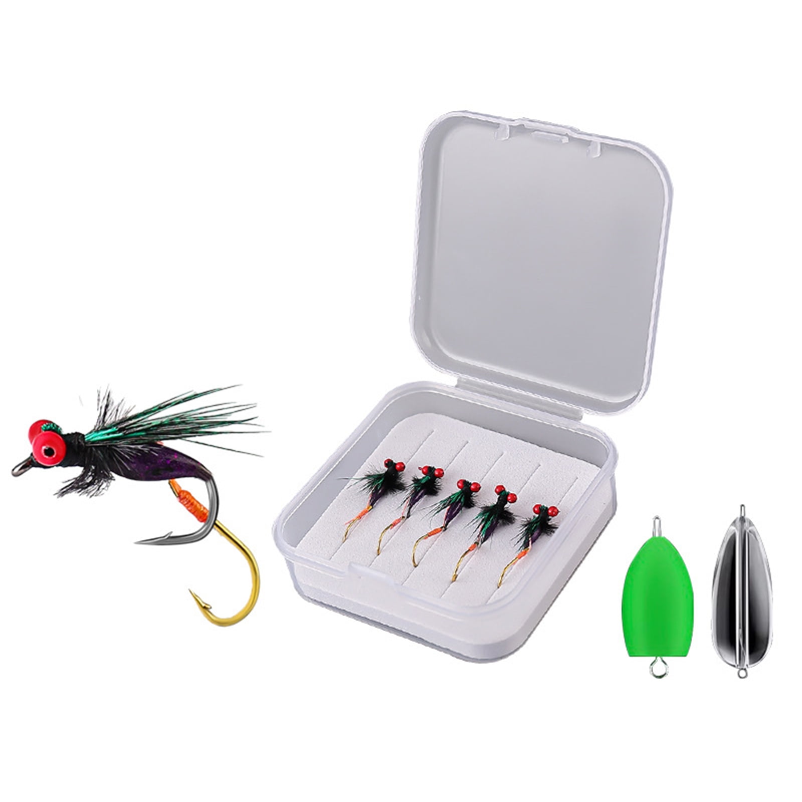 5Pcs Fly Fishing Lures With Double Hook Artificial Baits Fishing Fish ...