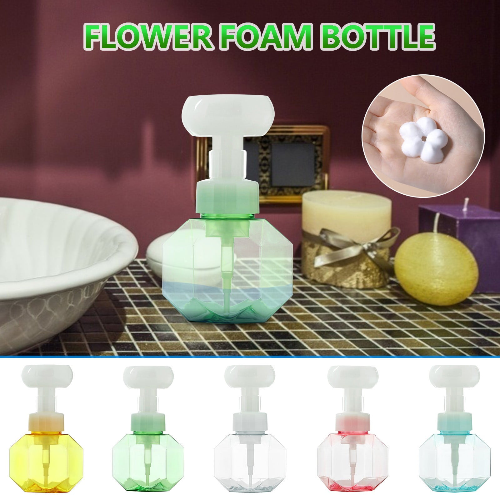 5Pcs Foam Soap Dispenser, Yannianjz Flower Foam Soap Dispenser, 300ml ...