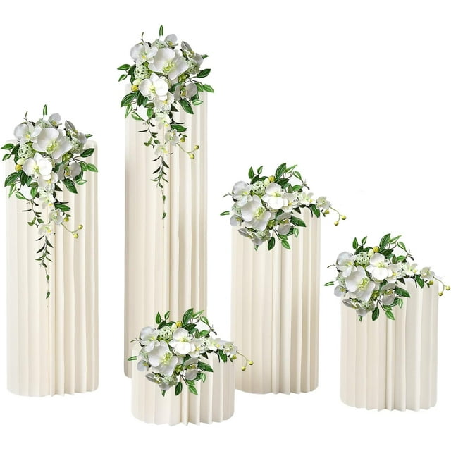 5Pcs Foldable Paper Columns Display Pedestals Stands,Wedding ...
