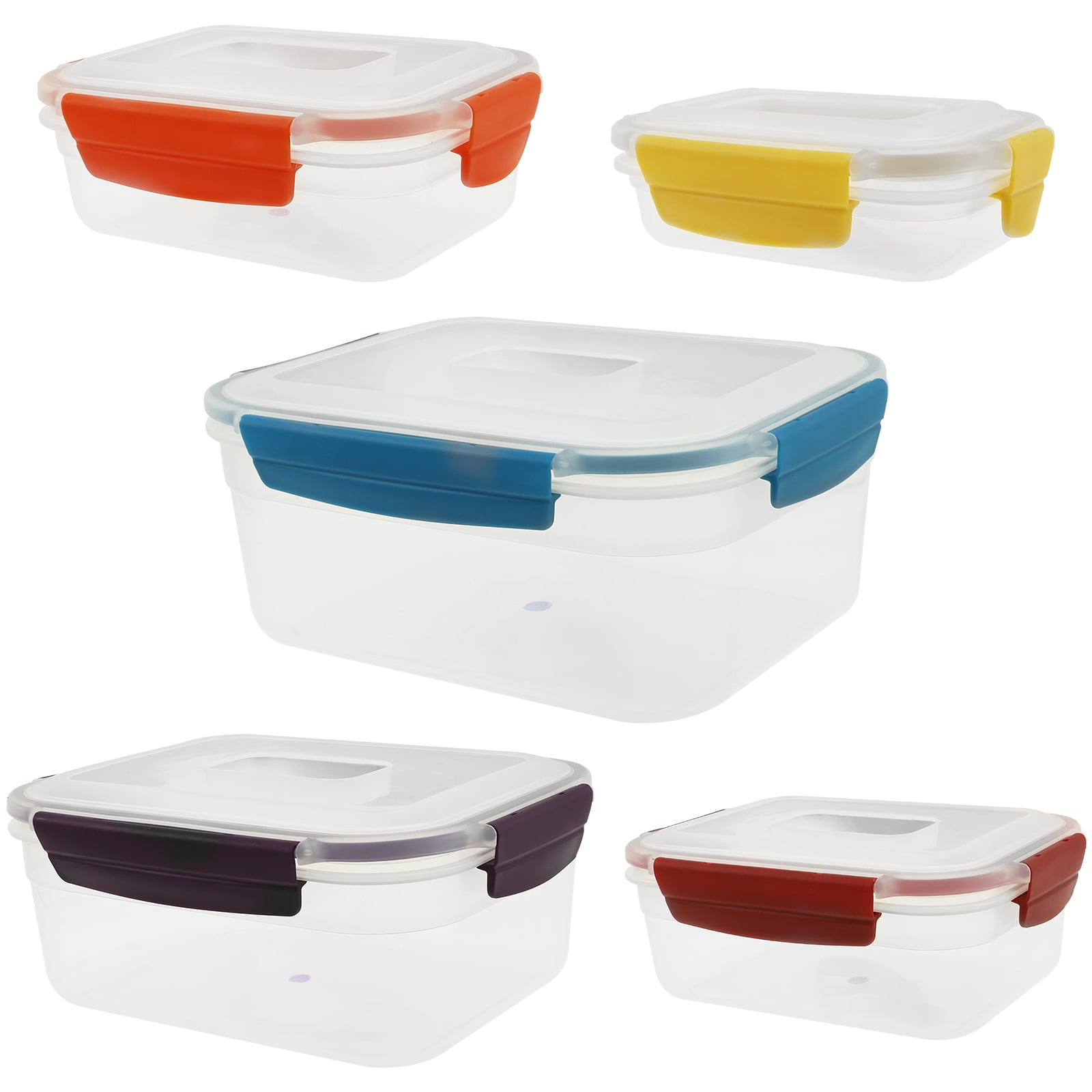 5Pcs Food Storage Container Silicone PP Food Storage Box Easy to Sort ...