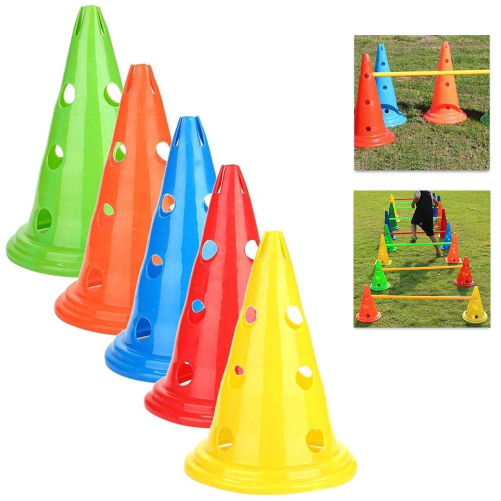 5Pcs Football Training Cones Conical Obstacle Bar Bucket Sign Barrier ...