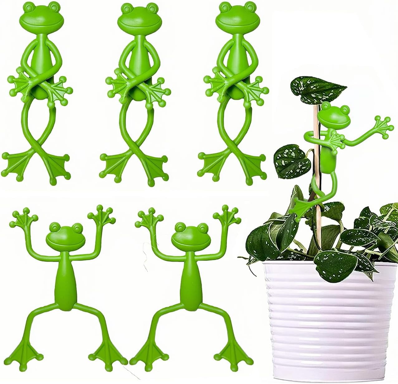 (5Pcs) Frog Plant Stand, Frog Plant Holder, Flower Pot Hugger Plant ...