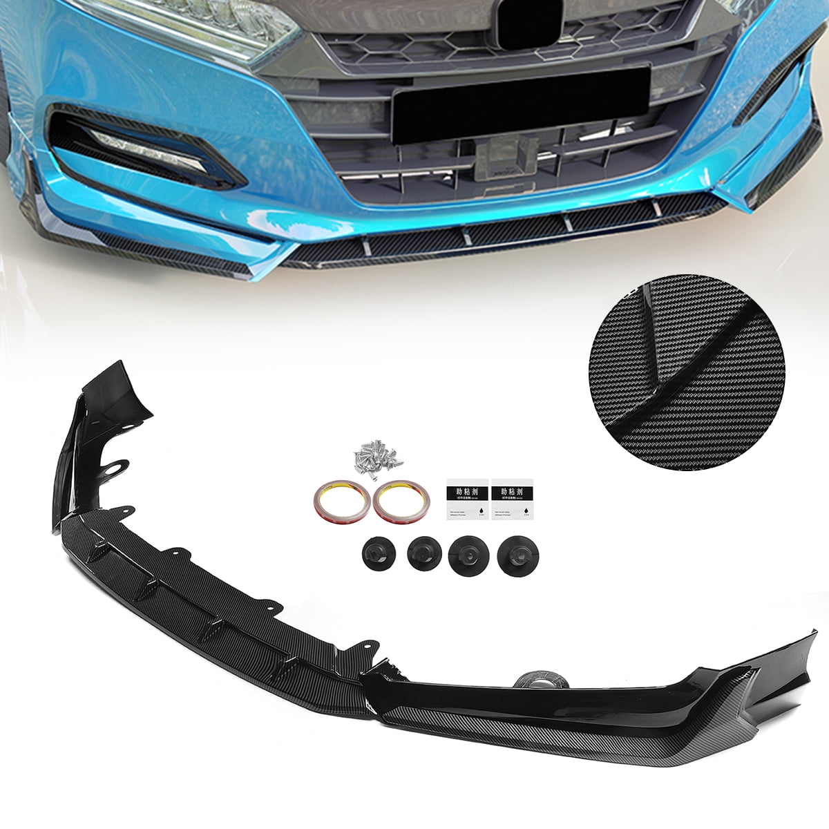 5Pcs Front Bumper Splitter Lip Spoiler Kit for 2018-2020 Honda Accord ...