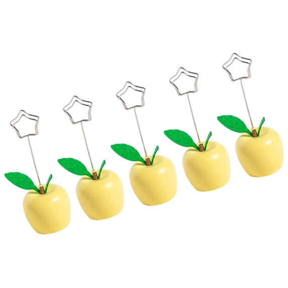 5Pcs Fruit Shape Wooden Base Note Stand with Metal Clip Multipurpose ...