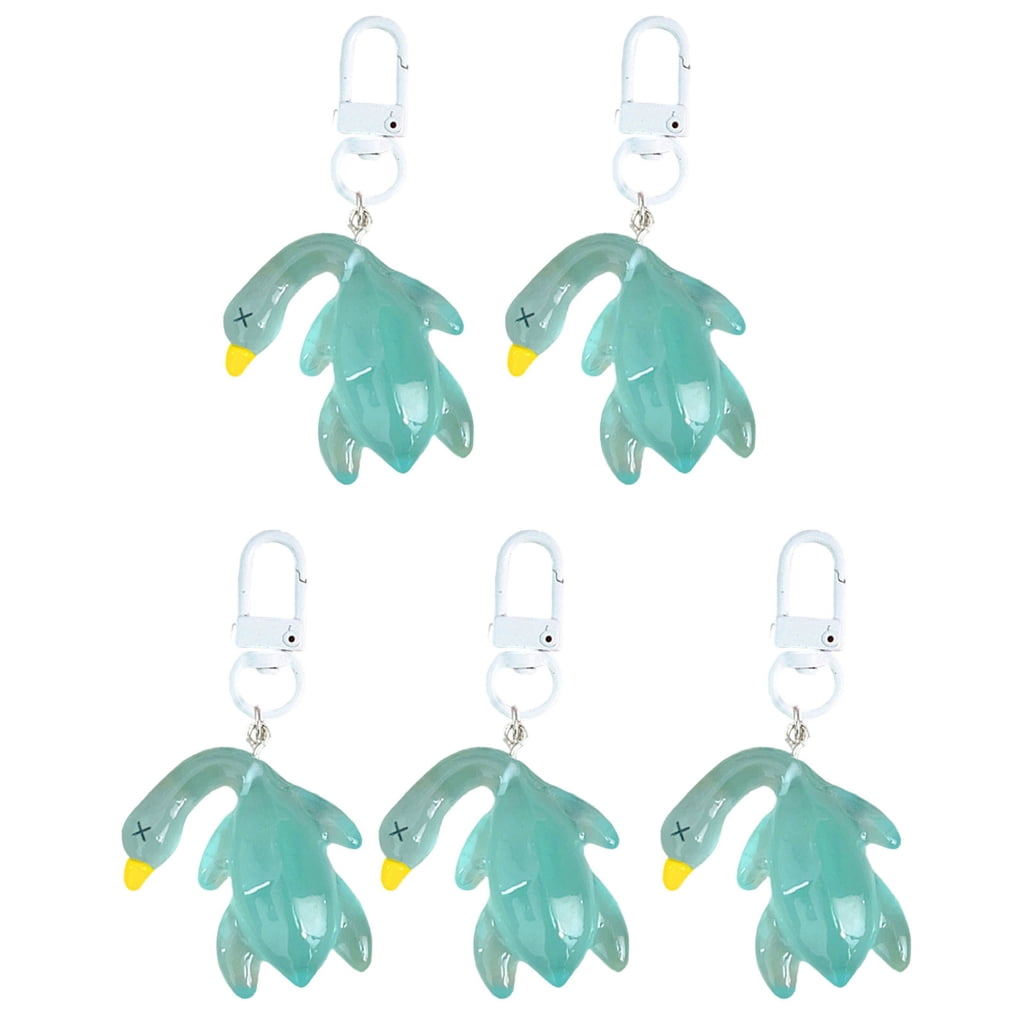 5Pcs Funny Roast Duck Keychain Glowing Duck Keyring Key Holder Glowing ...