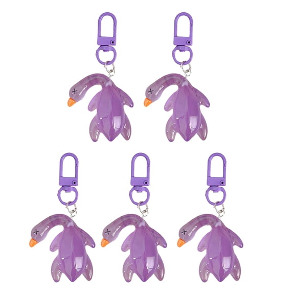 5Pcs Funny Roast Duck Keychain Glowing Duck Keyring Key Holder Glowing ...