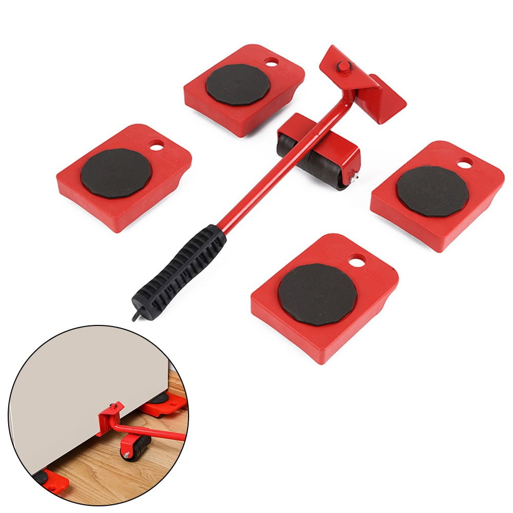 5Pcs Furniture Movers Heavy Duty Lifter Tools Set With Crowbar 150 Kg ...