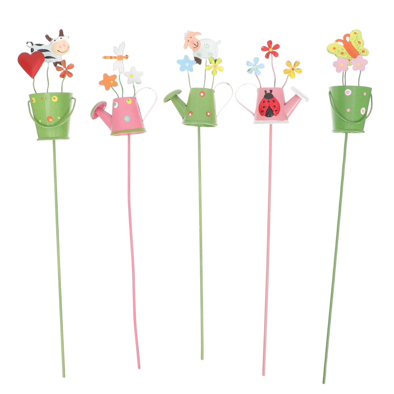 Garden Stake Picks Decorative Iron Plant Pick for Flower Pot Assorted ...