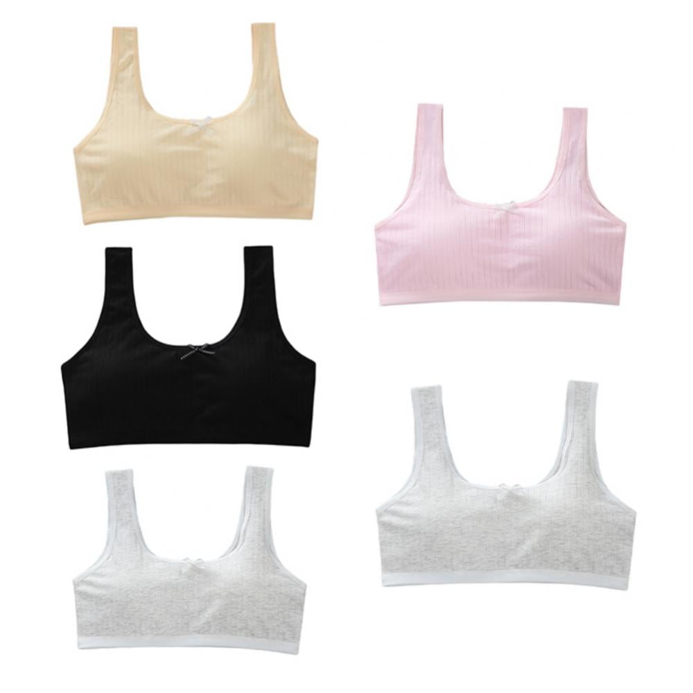 5Pcs Girls Bra Development Period Pure Cotton Underwear Sports Training ...