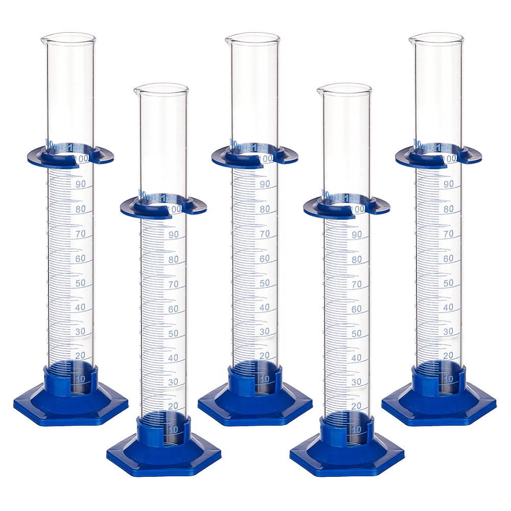 5Pcs Glass Graduated Measuring Cylinder 100ml Graduated Cylinder ...