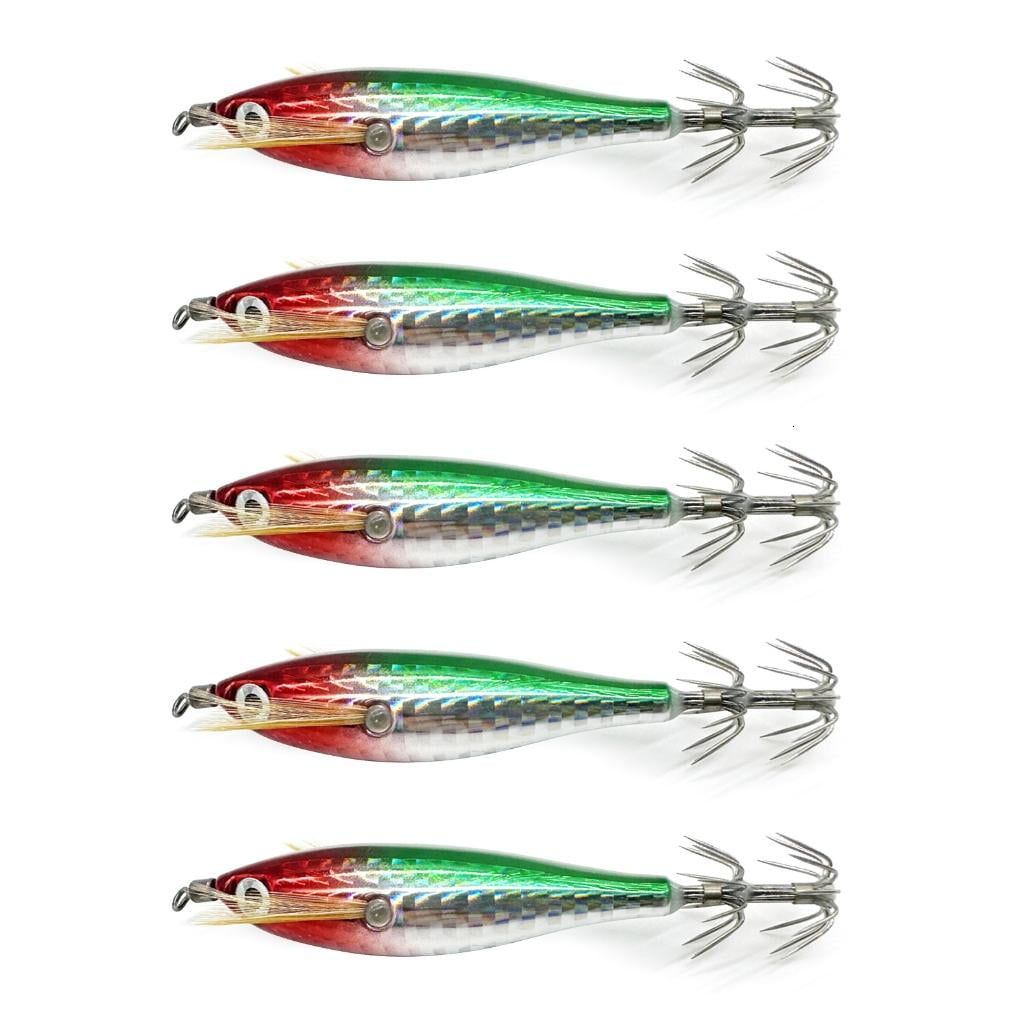 5Pcs Glow Squid Jig Hook Cuttlefish Hook Shrimp Lure Baits - Walmart.com