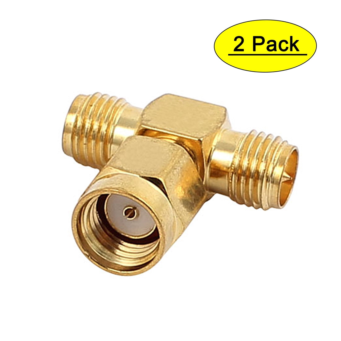 5Pcs Gold Tone Straight SMA Female to Double SMA Male RF Coax Tee ...