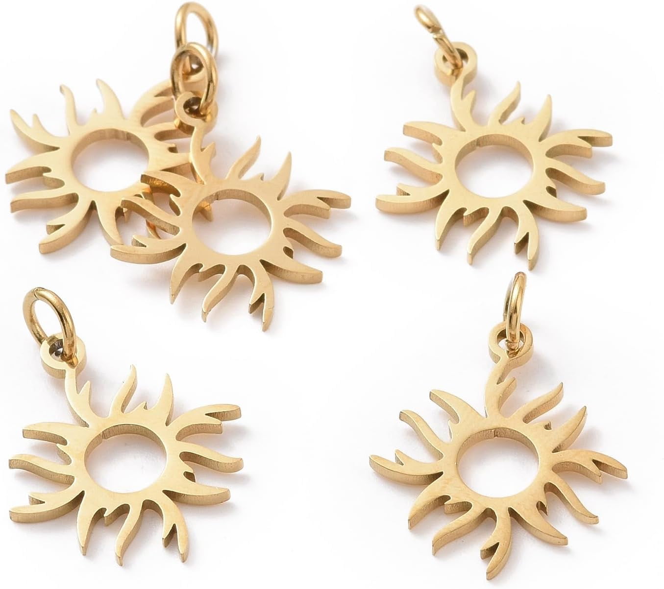 5Pcs Golden Sun Charms 17x16x1mm Solar Eclipse Charms Vintage Celestial ...
