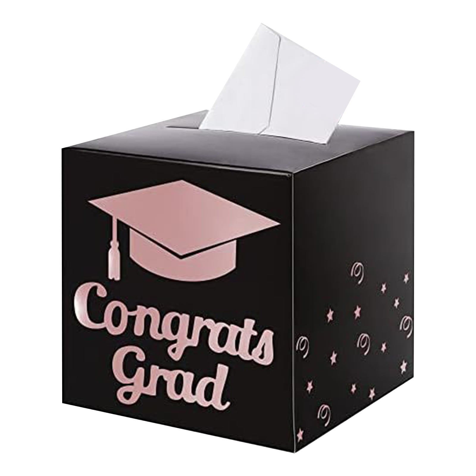 5Pcs Graduation Card Box – 8.5" Rose Gold Foldable Cardboard Box for ...