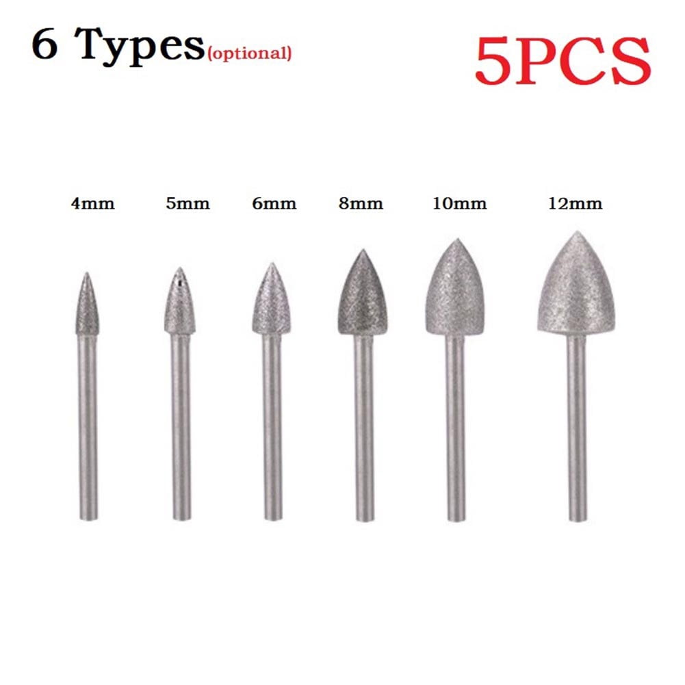 5Pcs Grinding Head Diamond Triangle Burr Drill Bits For Carving ...