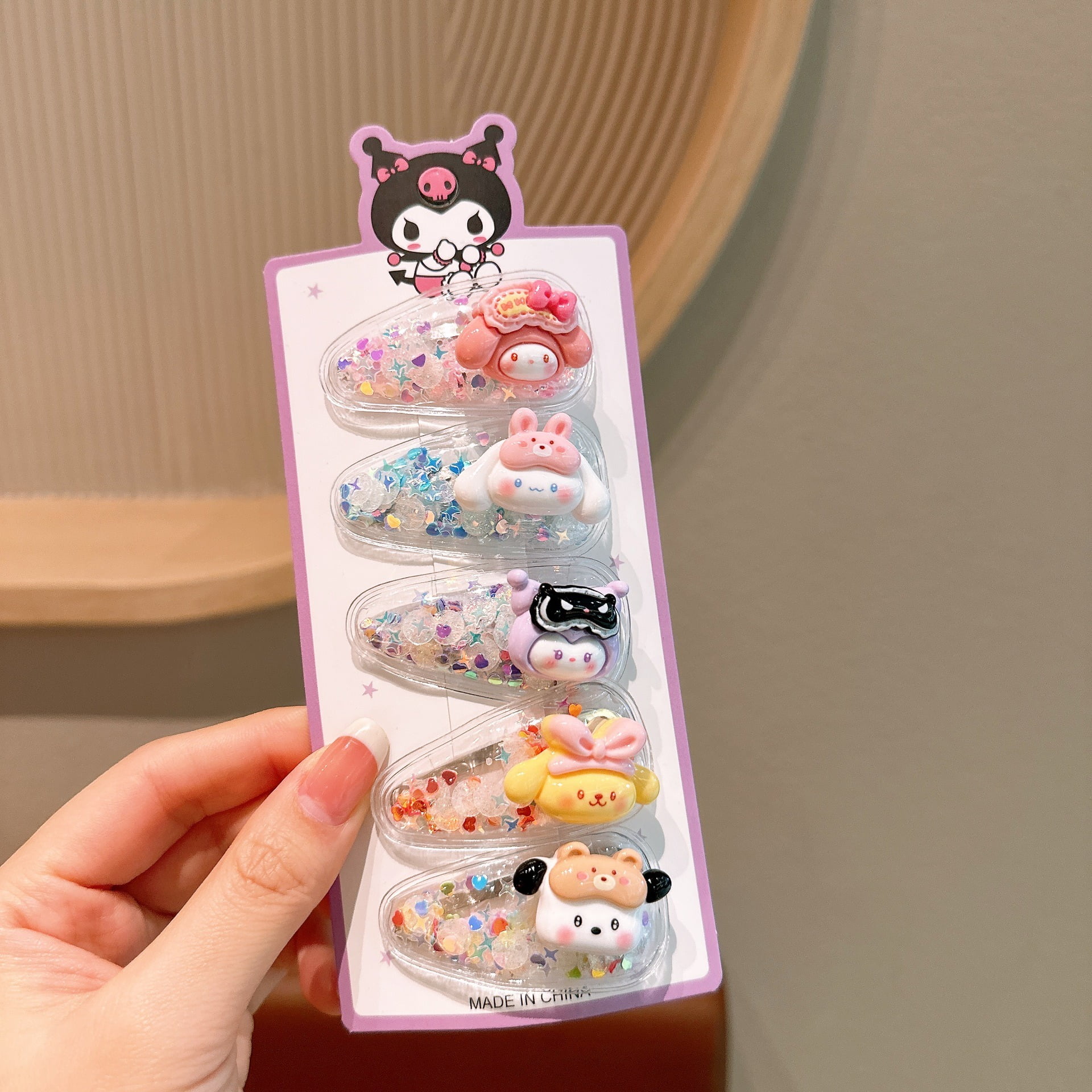 5Pcs Hairpins Cartoon Kuromi My Melody Cinnamoroll Hair Clip Color Hair ...