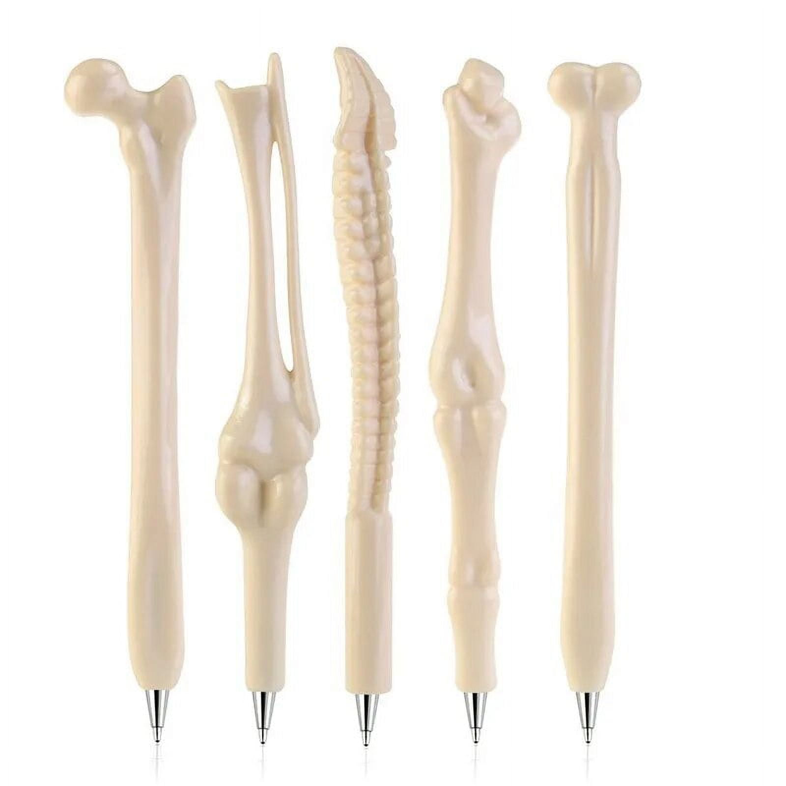 5Pcs Halloween Bone Pen Novel Bone Shape Ballpoint Pen Black Ink Skeleton Ballpoint Pens ...