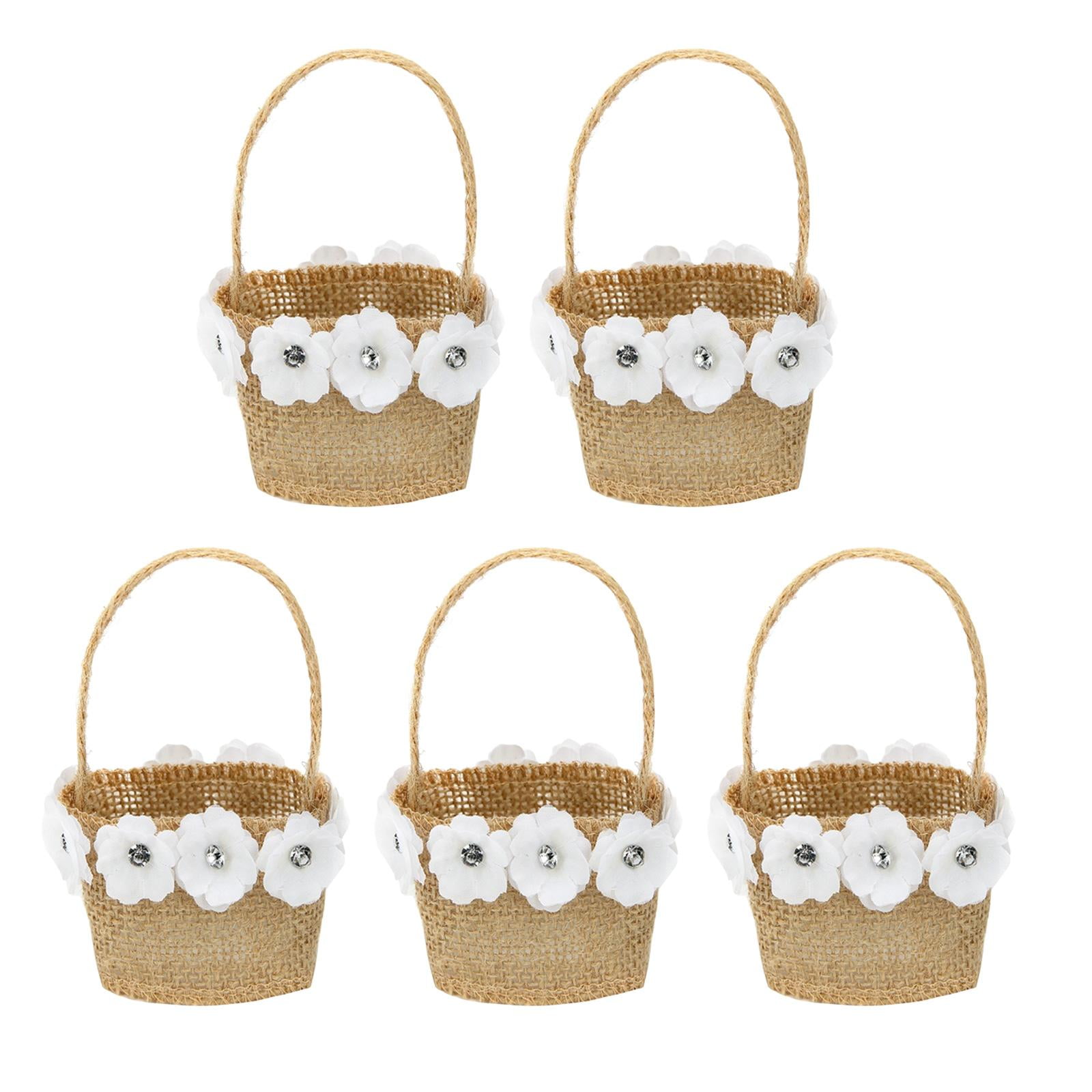 5Pcs Halloween Trick or Treat Bag Flower Girl Baskets Portable ...