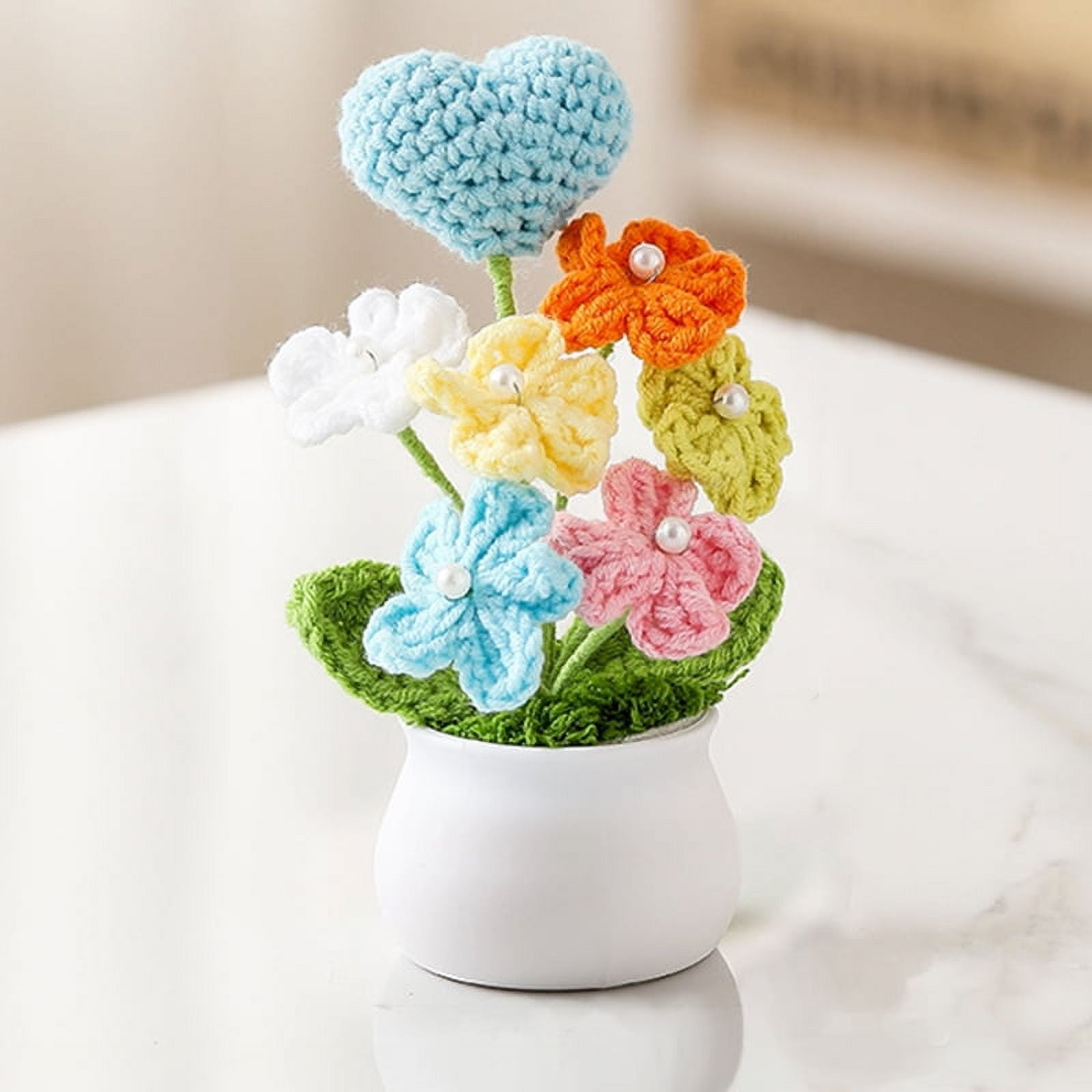 5Pcs Handmade Flowers Plant Potted Simulation Flower Potted Plants ...