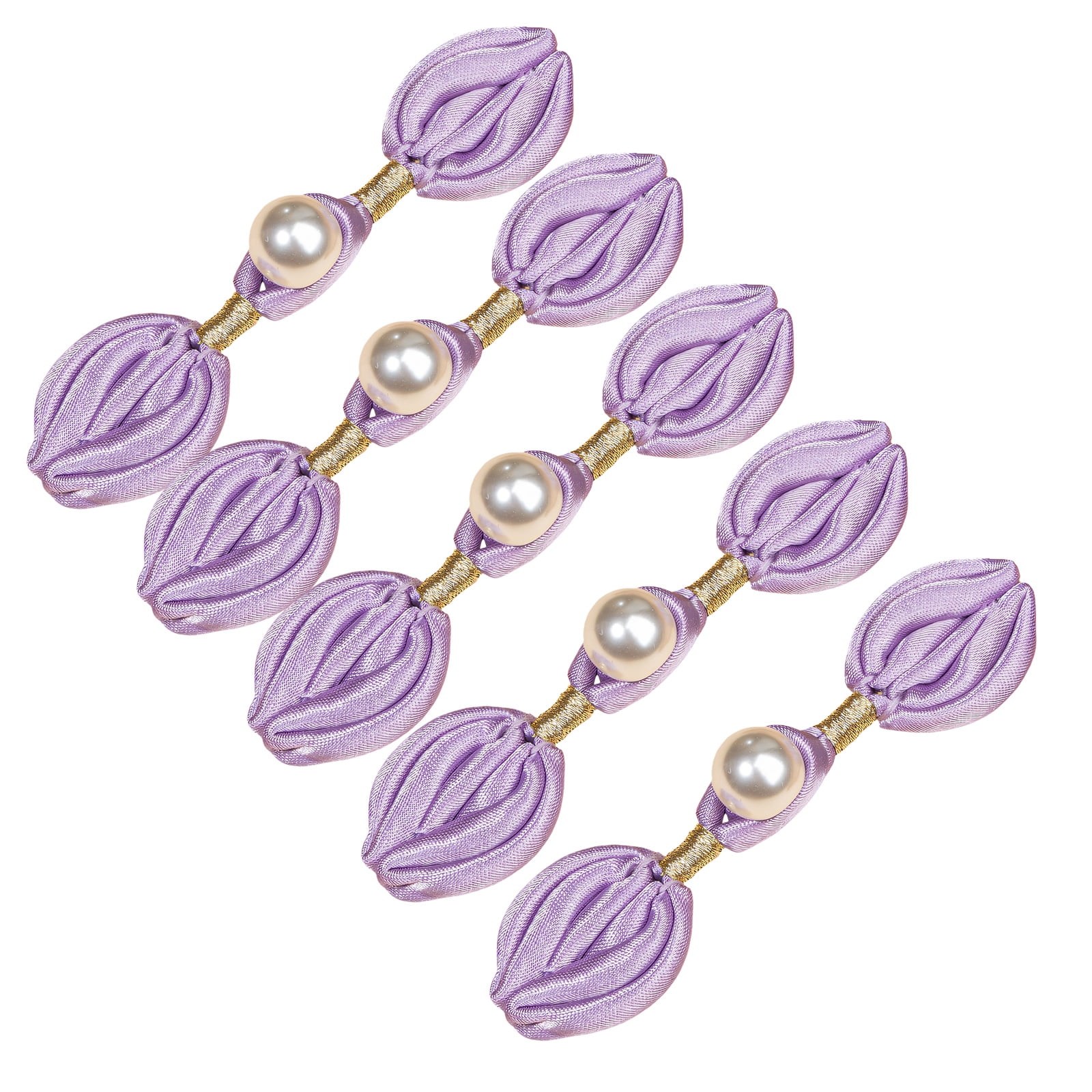 5Pcs Handwoven Pearls Cheongsam Knot Chinese Knot Button Fasteners for ...