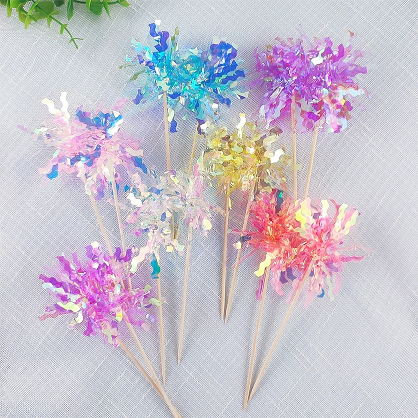 5Pcs Happy Birthday Cake Toppers Glitter Cake Decoration Colorful DIY ...