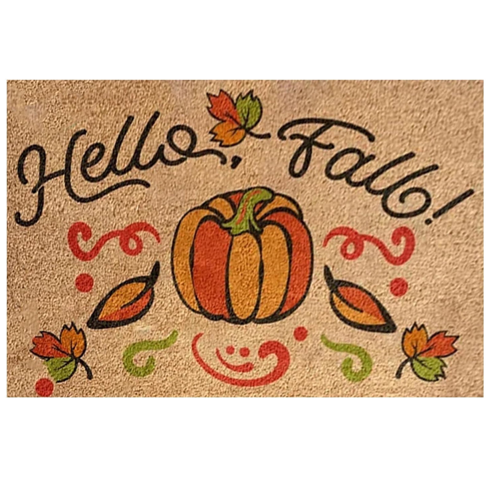 Happy Fall Door Mat,Fall Leaves Pumpkin Theme Welcome Doormat for Front ...
