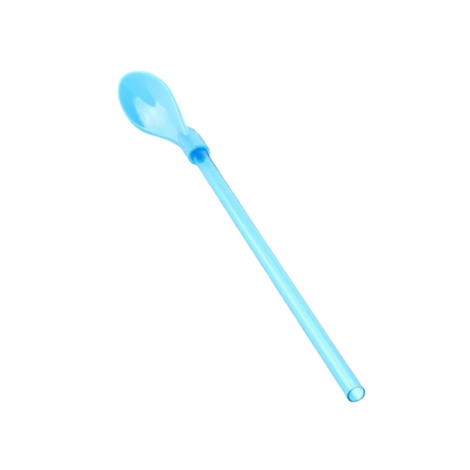 5Pcs Hard Plastic Spoon Straws,Reusable Stirring Coffee Spoon, 9 Inch ...