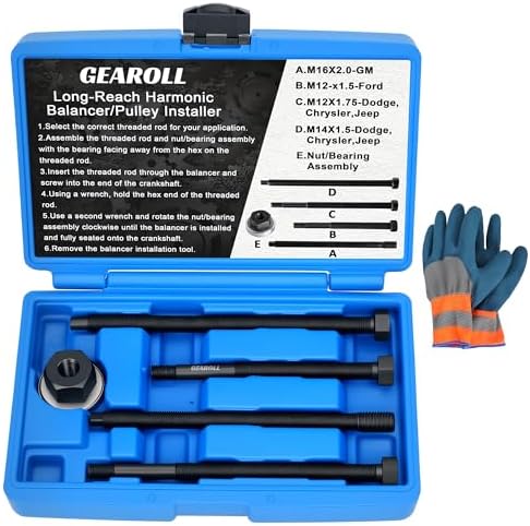 5Pcs Harmonic Balancer Installer Tool Set, Long Reach Crank Pulley ...