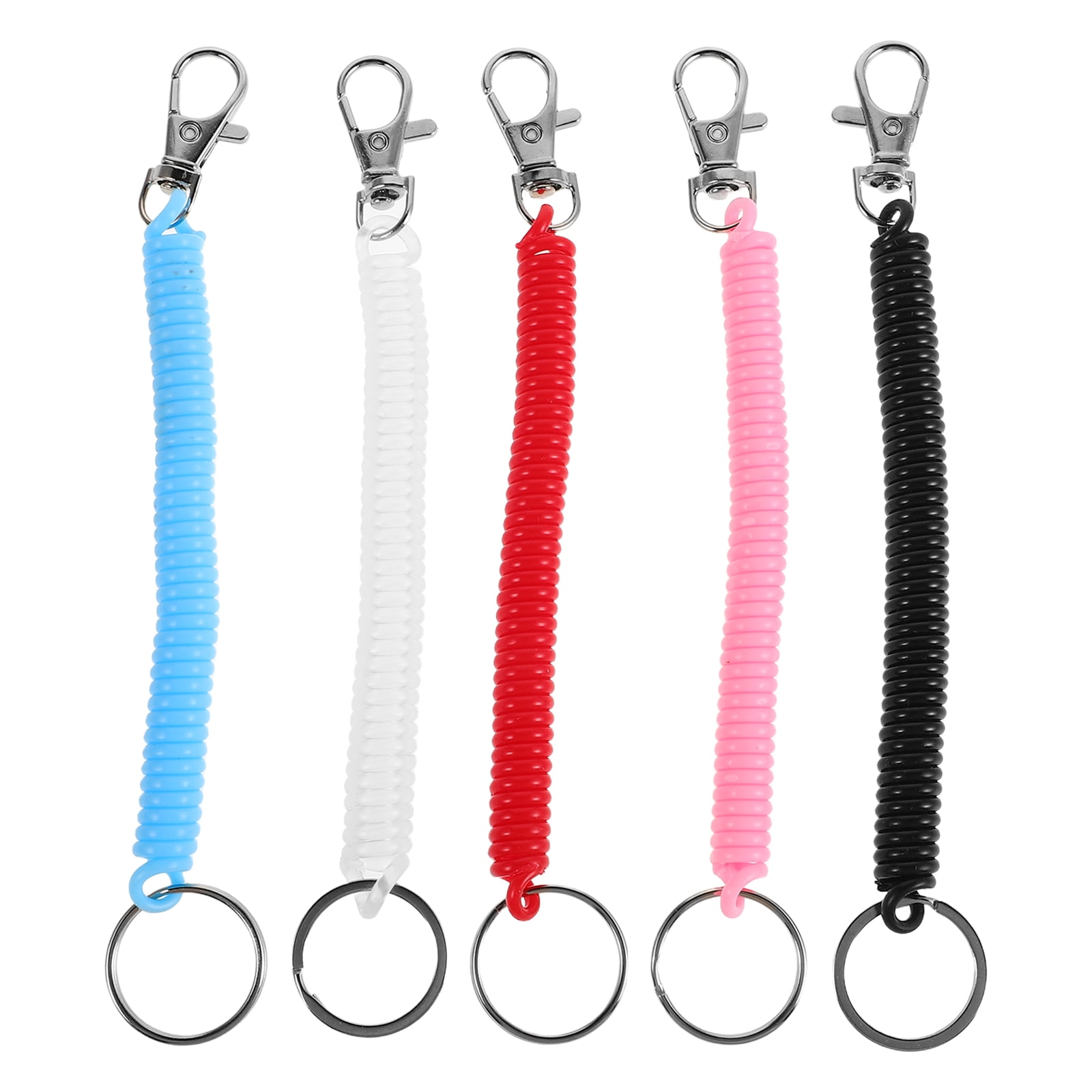 5Pcs High Elasticity Spring Rope Keychain for Phone and Keys Anti Loss ...