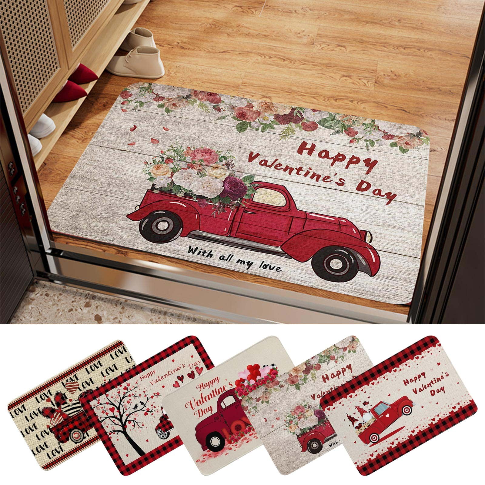 5Pcs Holiday Decoration Mat under $5! Yannianjz Valentine's Day Door ...