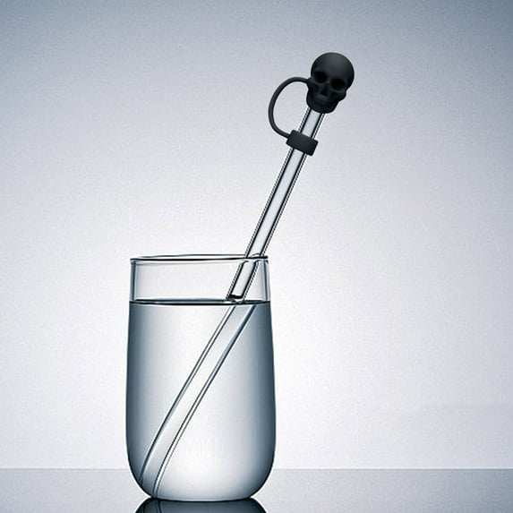 5Pcs Holiday Skull Straw Cap! Iuhan Holiday Skull Straw Cap, Silicone ...