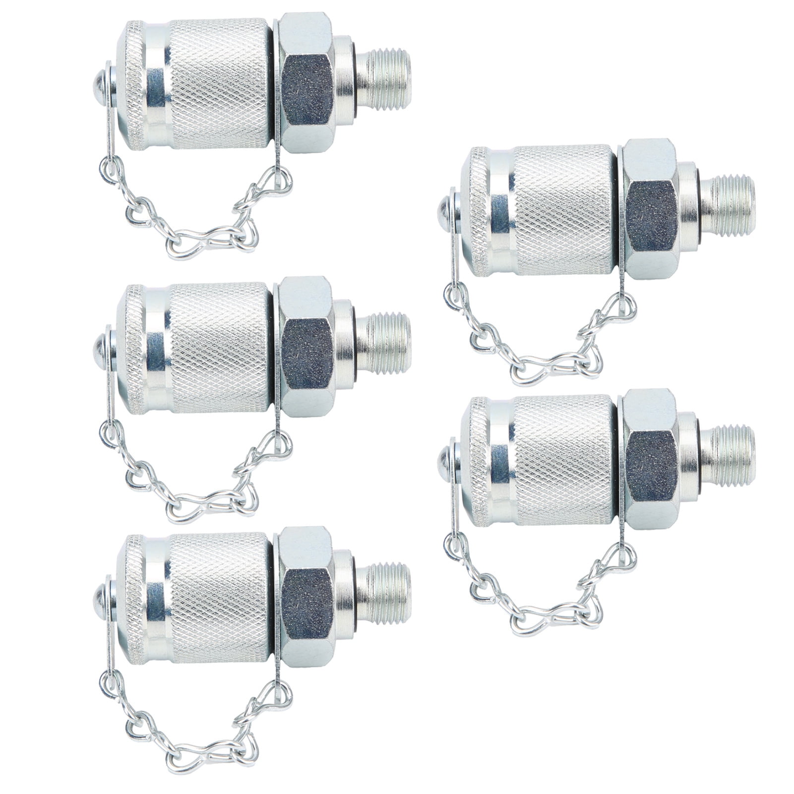 5Pcs Hydraulic Testing Adapter Thread Test Coupling Connectors Pressure ...
