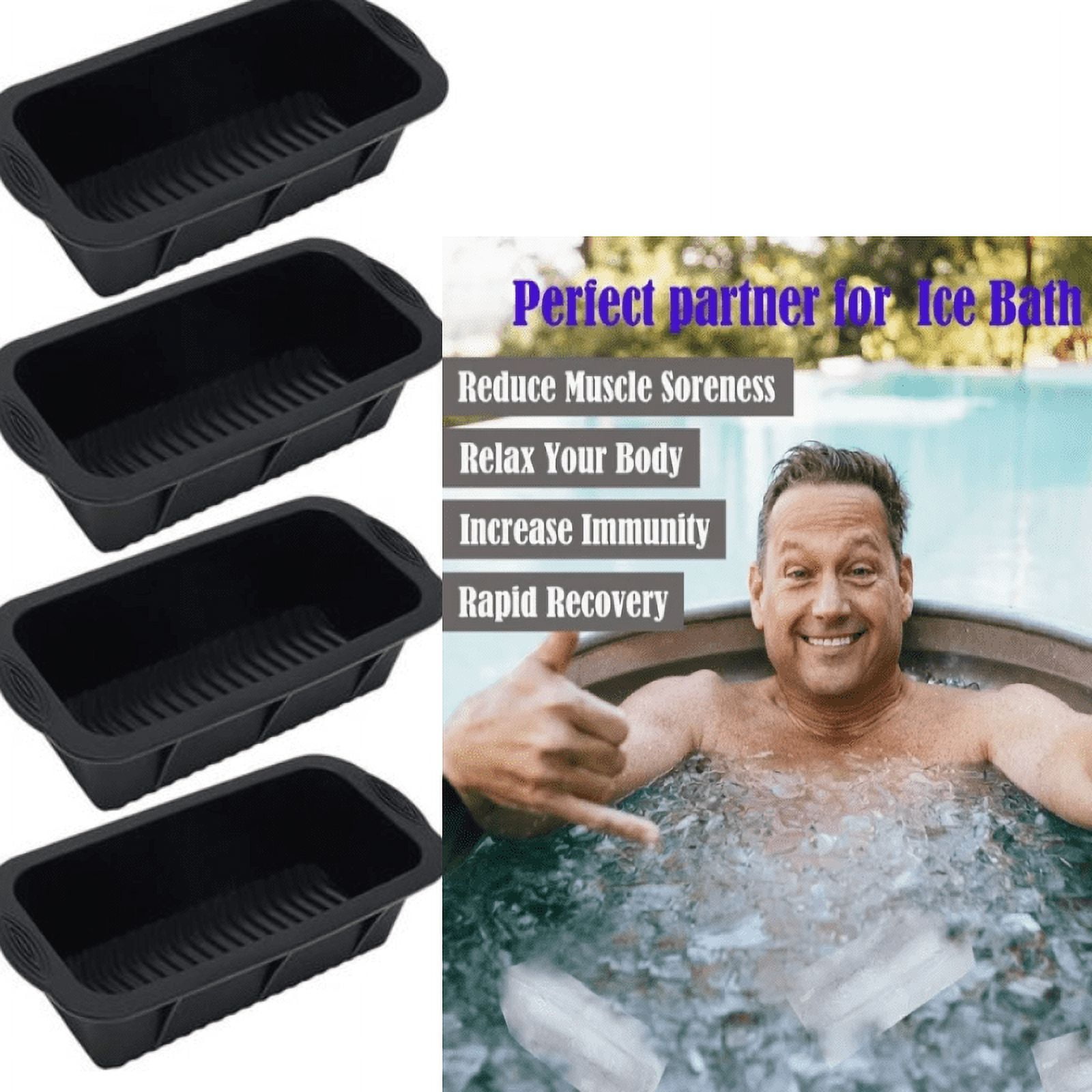 5Pcs Ice Black Mold, Silicone Ice Black Molds for Ice Bath Tub, Big Ice ...