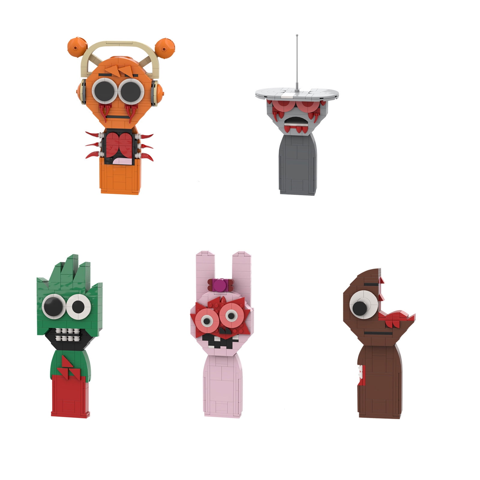 5Pcs Incredibox Sprunki Building Blocks Toys, Horror Style Sprunki Game ...