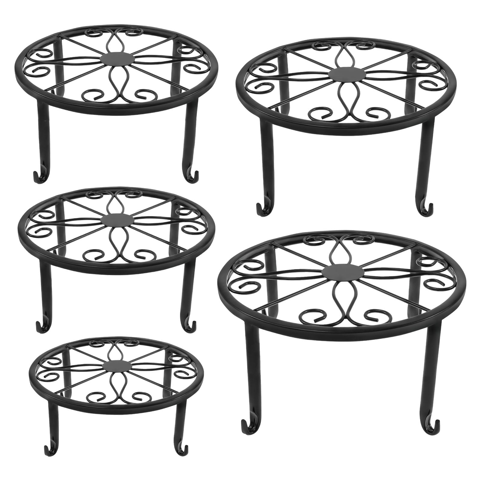 5Pcs Iron Flower Pot Stand for Outdoor Indoor Rustproof Coating Flower ...